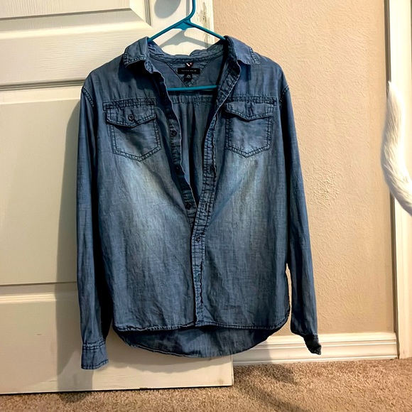 Tommy Hilfiger | Shirts & Tops | Jean Button Down Xl Kids | Poshmark